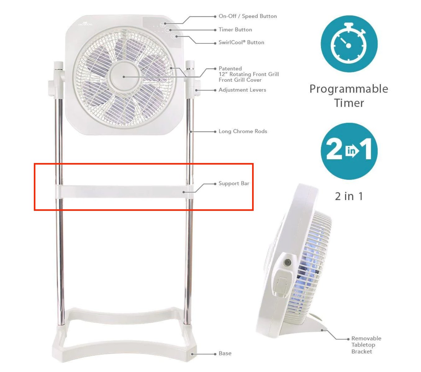 Replacement Fan Support Bar for AI-4400, 4500, 4600, 4700 – Air Innovations